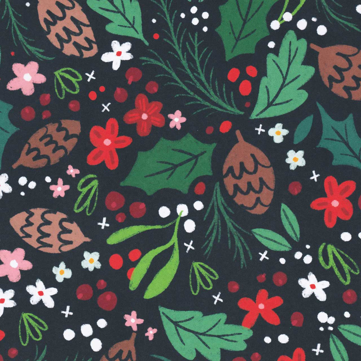 Christmas Floral Wrapping Paper Folded Single Sheet | Curious Pancake ...