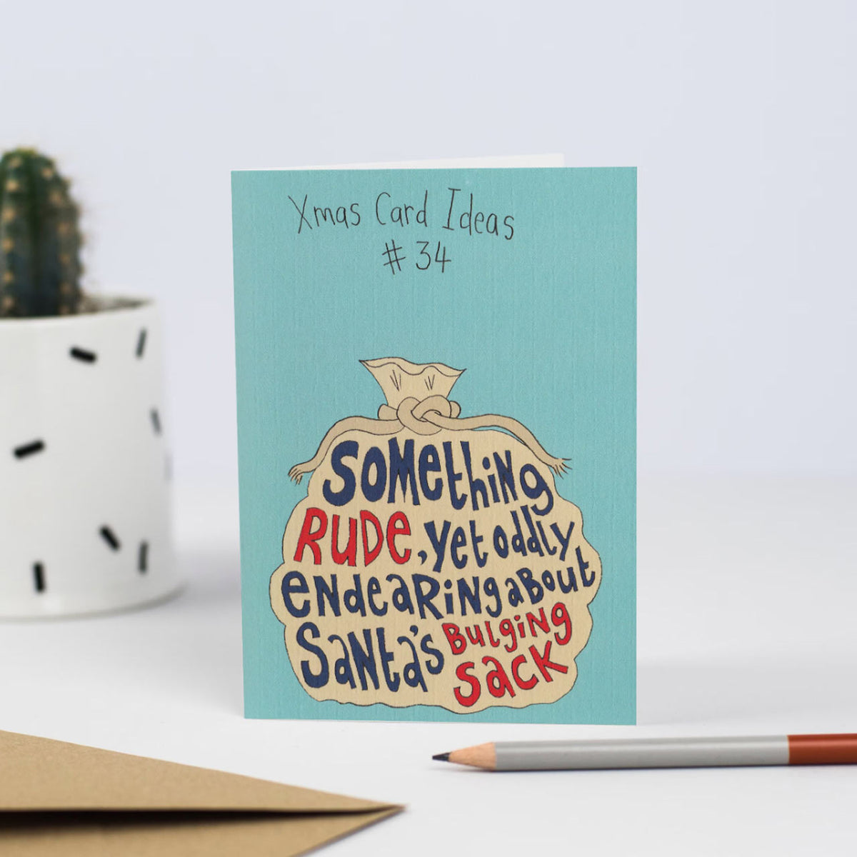 Santa's Bulging Sack Christmas Greeting Card | The Curious Pancake