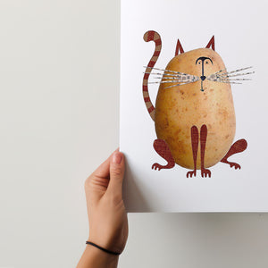 Potato Cat A4 Art Print | The Curious Pancake