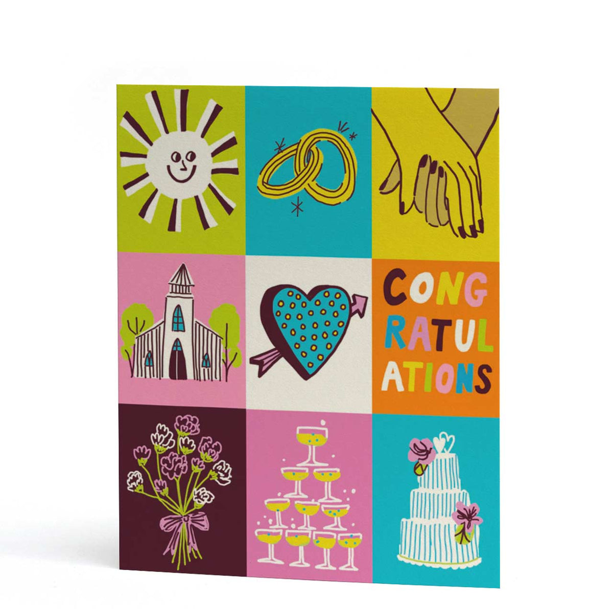Wedding Squares Neon Card | The Curious Pancake