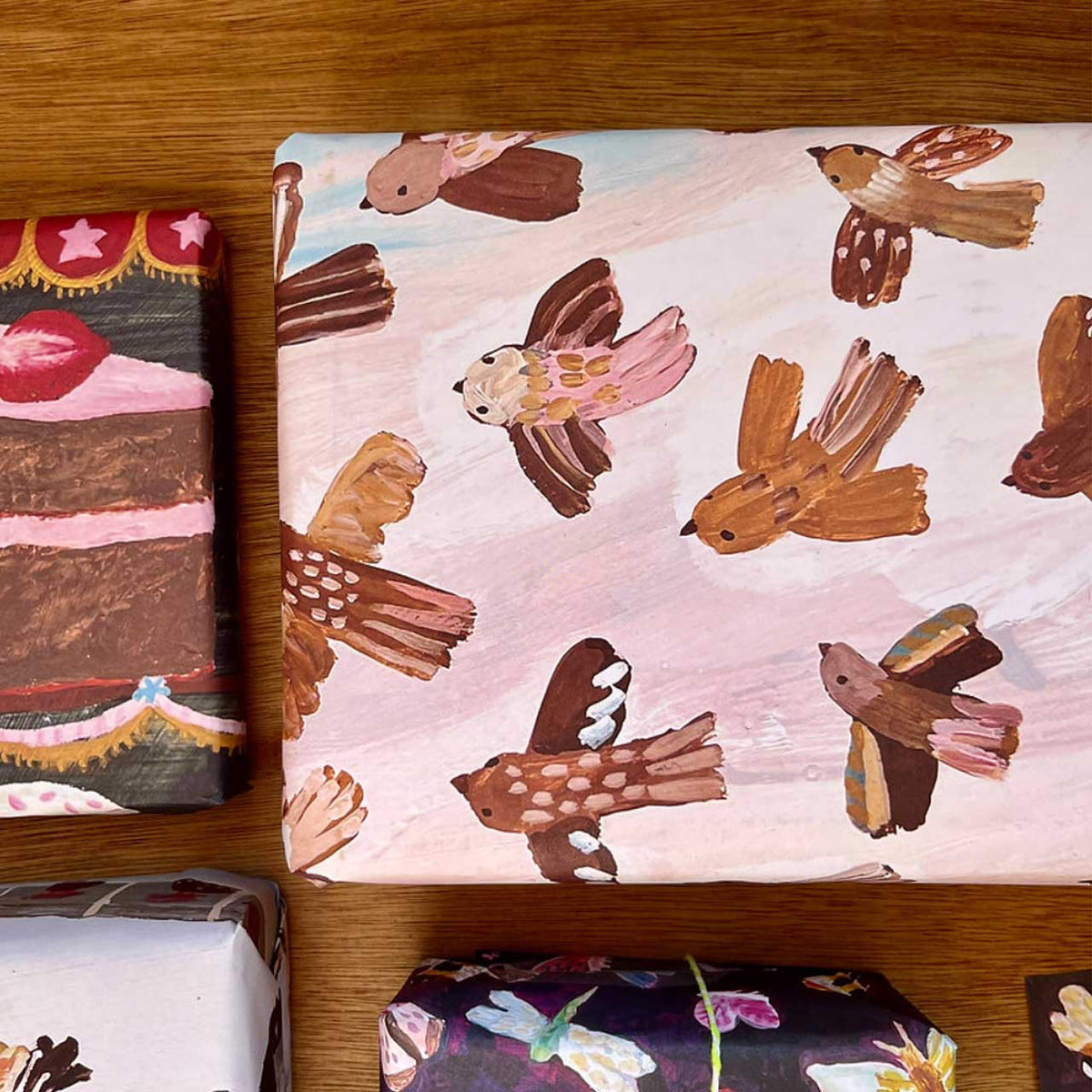 Birds Gift Wrapping Paper Folded Sheet | The Curious Pancake