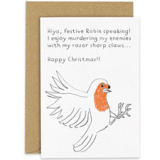 Razor Sharp Claws Robin Christmas Card | The Curious Pancake