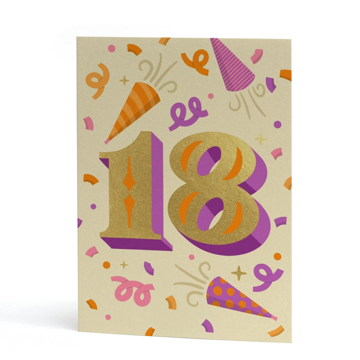 18th Birthday Gold Foil Number Card | Curious Pancake — The Curious Pancake