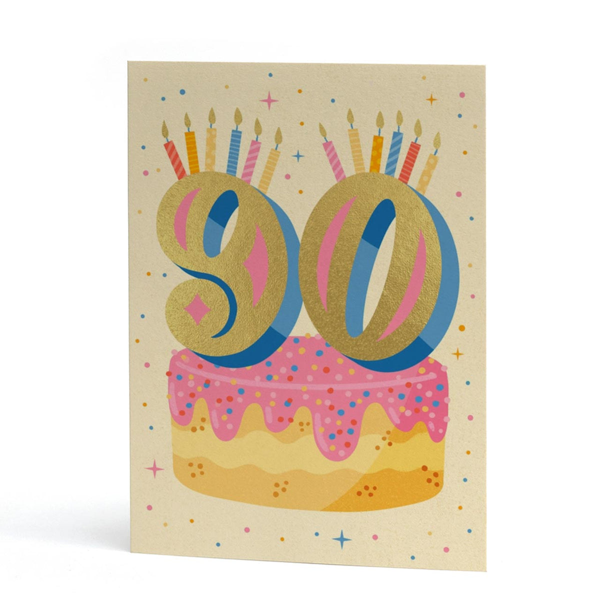 90th Birthday Gold Foil Number Card | Curious Pancake — The Curious Pancake