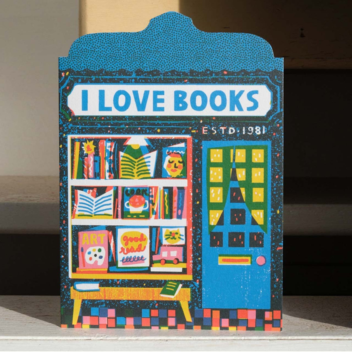 Book Shop Die Cut Card | Curious Pancake — The Curious Pancake