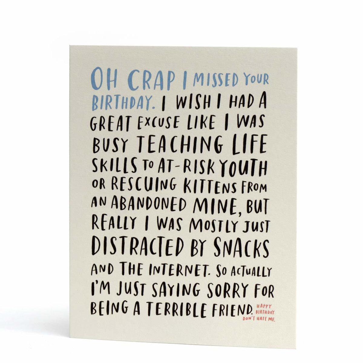 Awkward Belated Birthday Greeting Card | The Curious Pancake