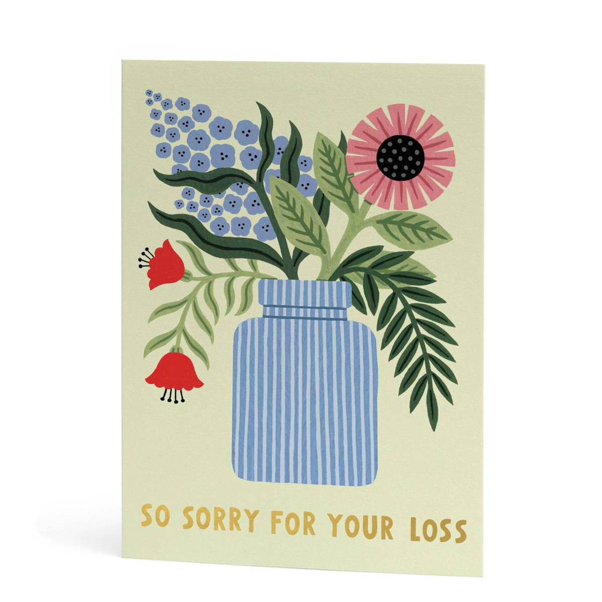 So Sorry For Your Loss Gold Foil Sympathy Card | The Curious Pancake